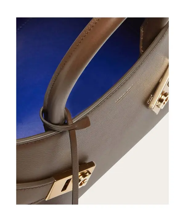 Ferragamo Mini Hug Top Handle Bag In Clay/Lapis Lazuli - 14% Off